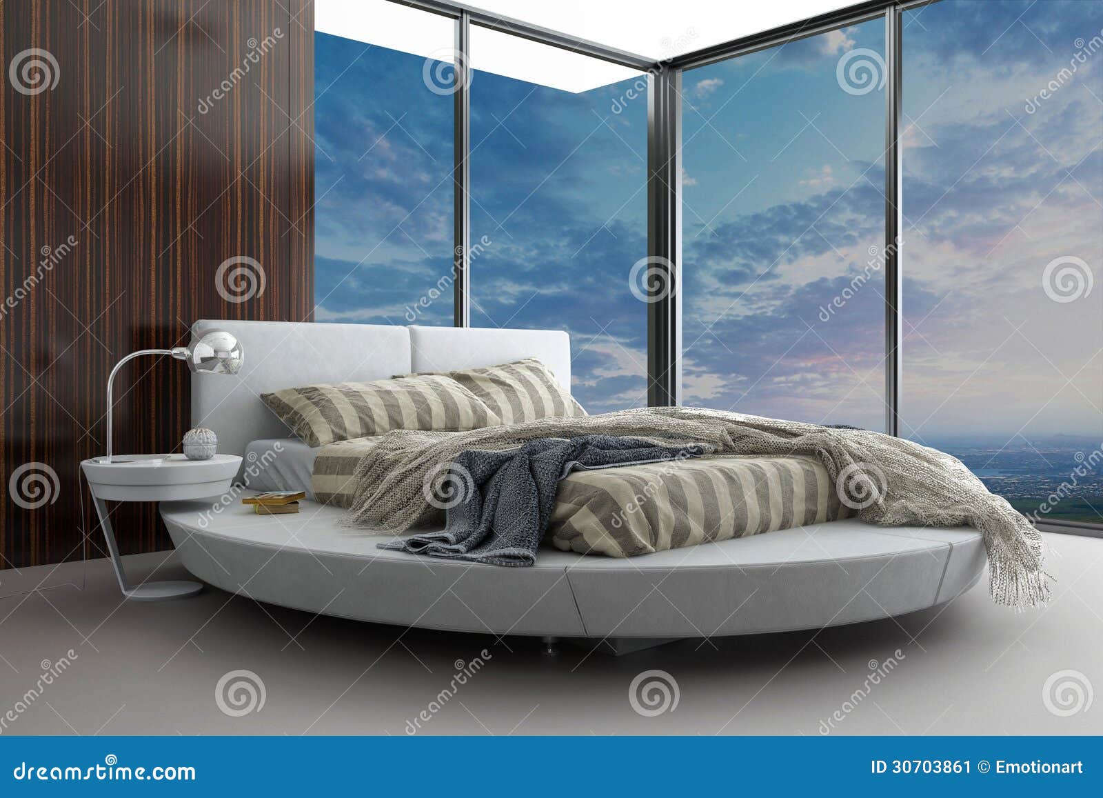 Exclusive Modern Design Bedroom with Aerial View Stock Illustration ...