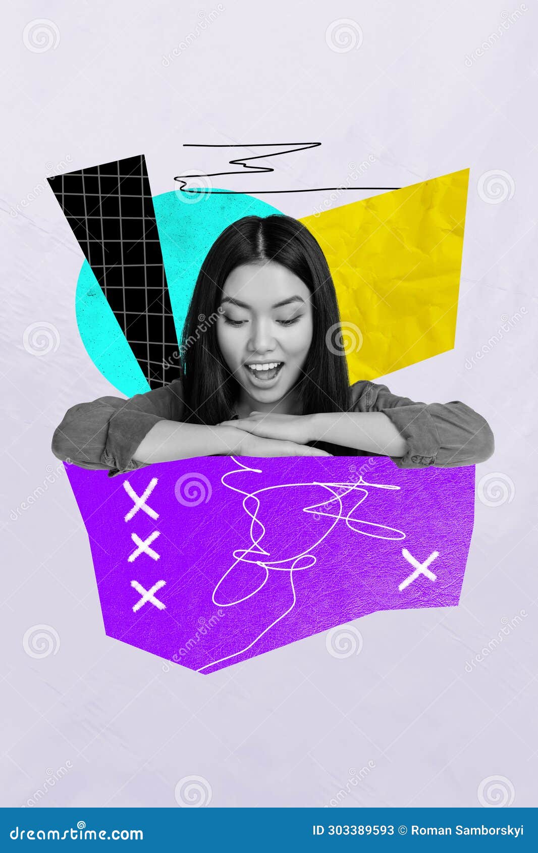 Sketch Collage Picture Of Thoughtful Girl Reading To Do List Of ...