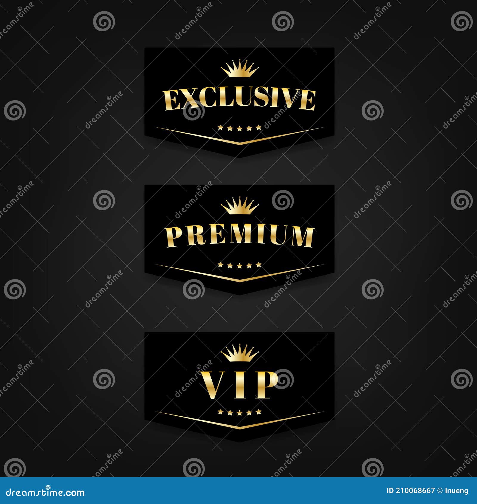 Exclusive, Premium and VIP Sign Label. Luxury Sign Vector Set. Stock ...