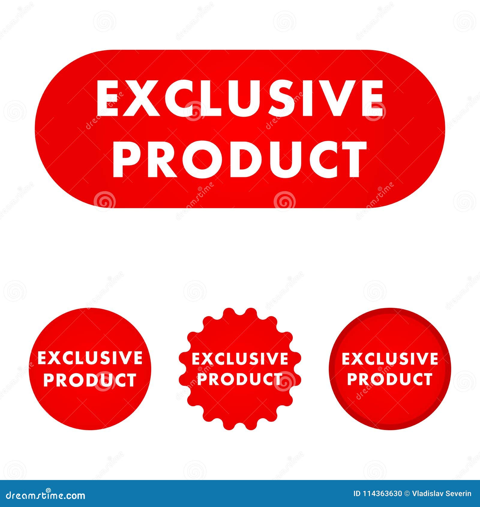 Exclusive product button stock illustration. Illustration of promotion ...