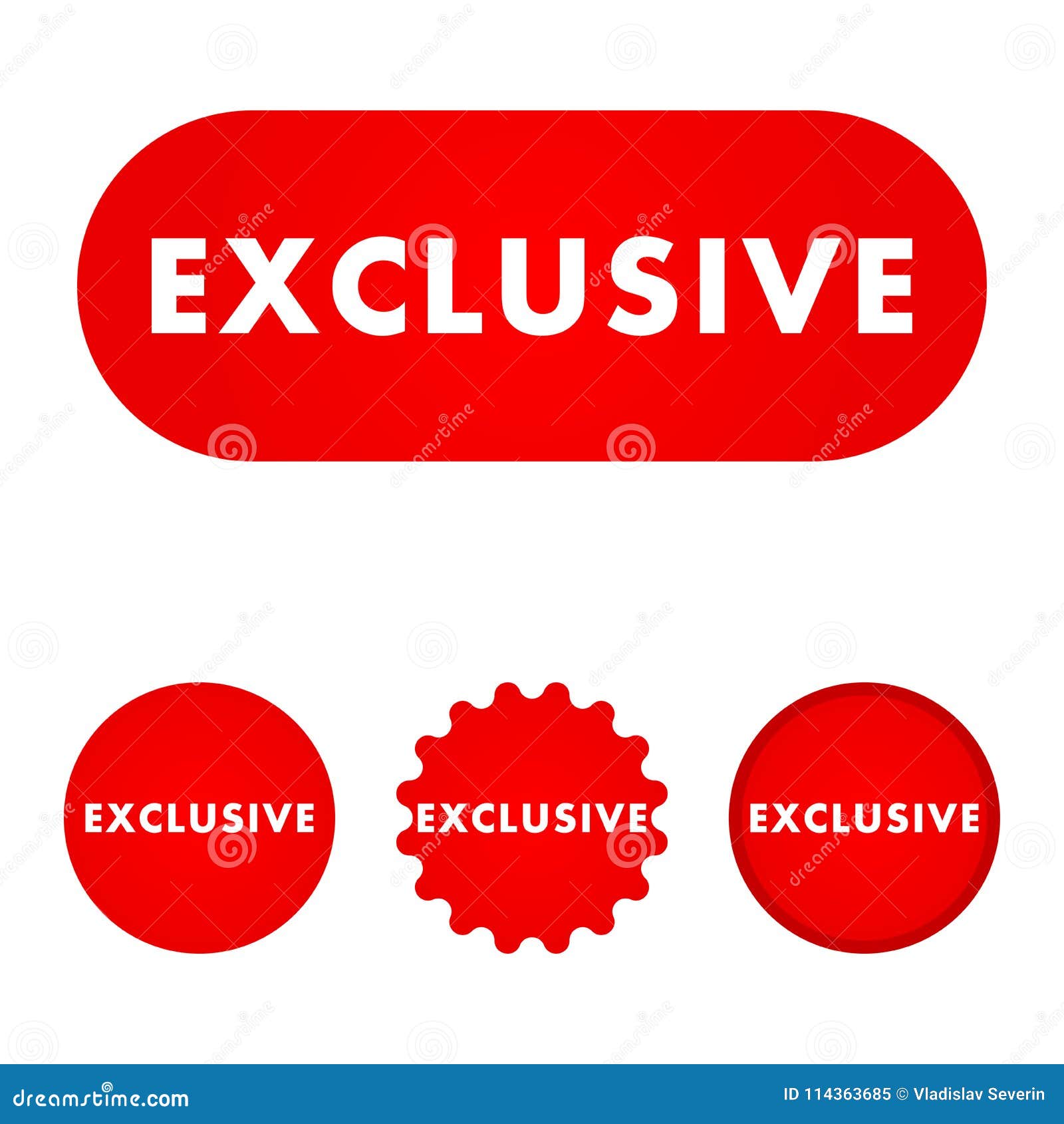 Exclusive red button stock illustration. Illustration of design - 114363685