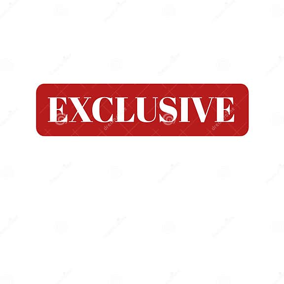 Exclusive Red Stamp Exclusive Red Stamp With Text On White Stock