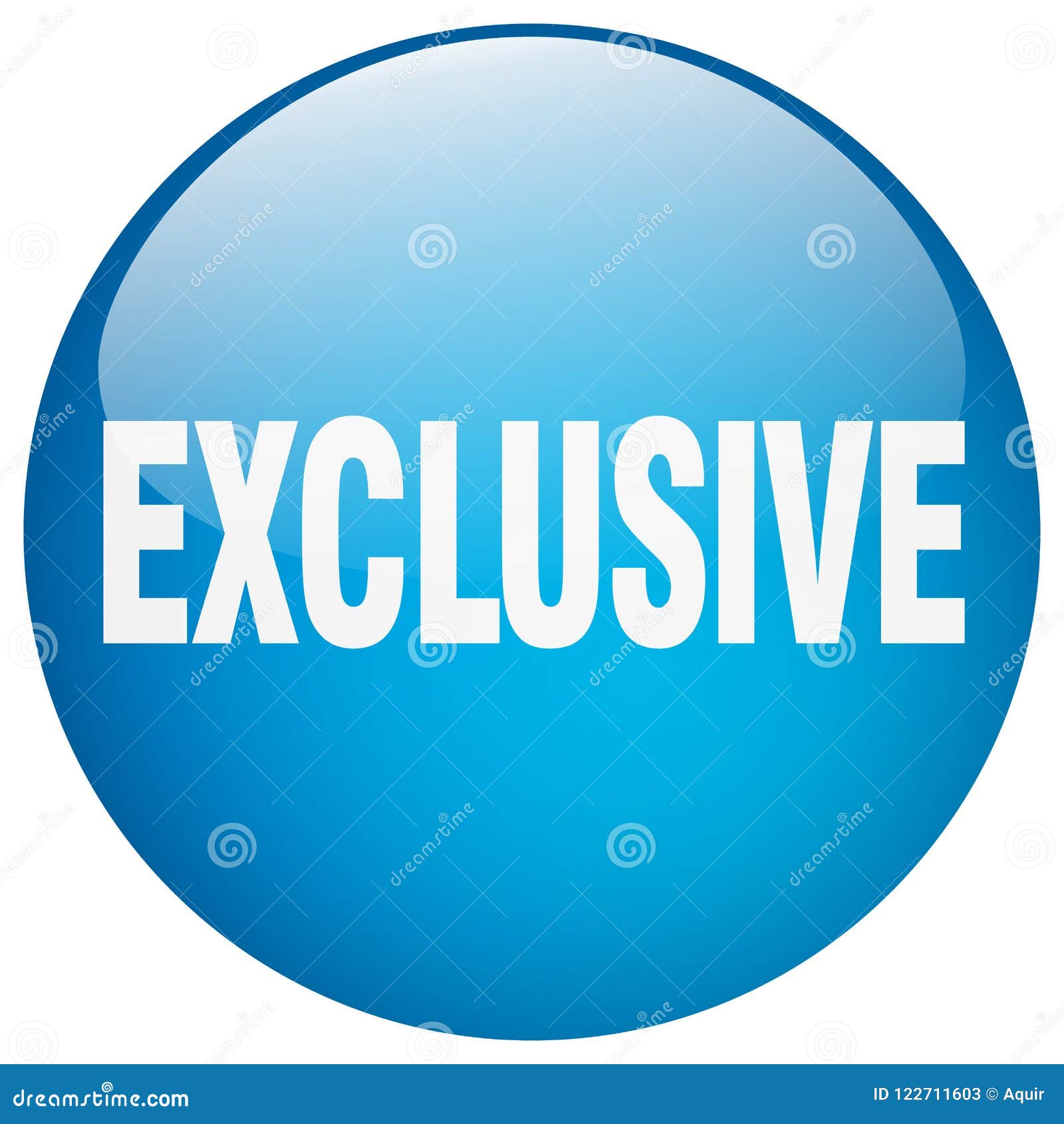 Exclusive button stock vector. Illustration of blue - 122711603