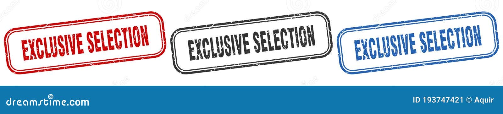 Exclusive Selection Square Isolated Sign Set. Exclusive Selection Stamp ...