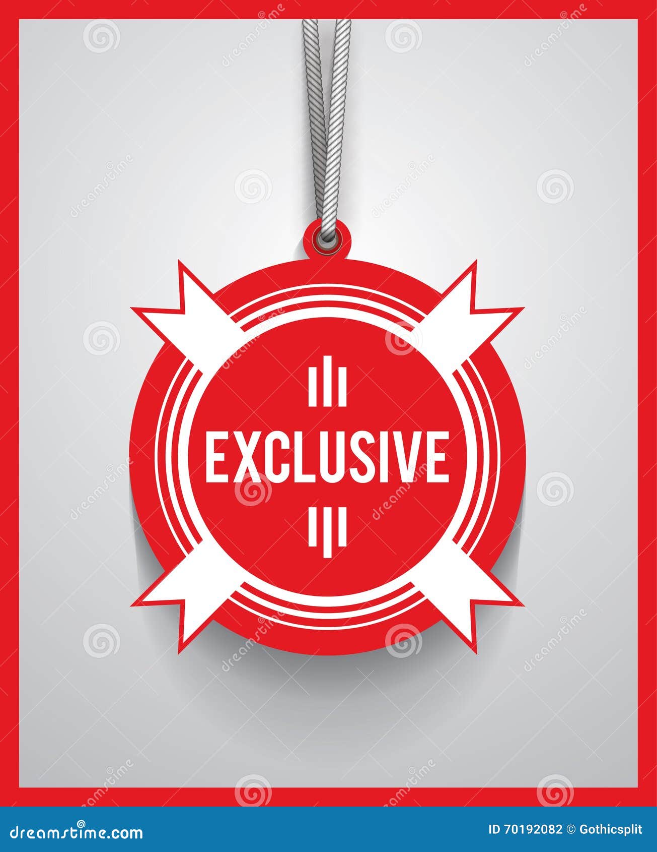 Exclusive Sign - Red Version. Stock Vector - Illustration of rope ...