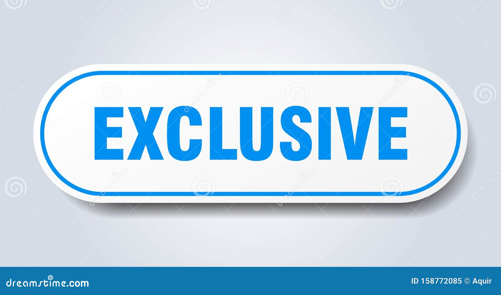 Exclusive sticker. stock vector. Illustration of website - 158772085