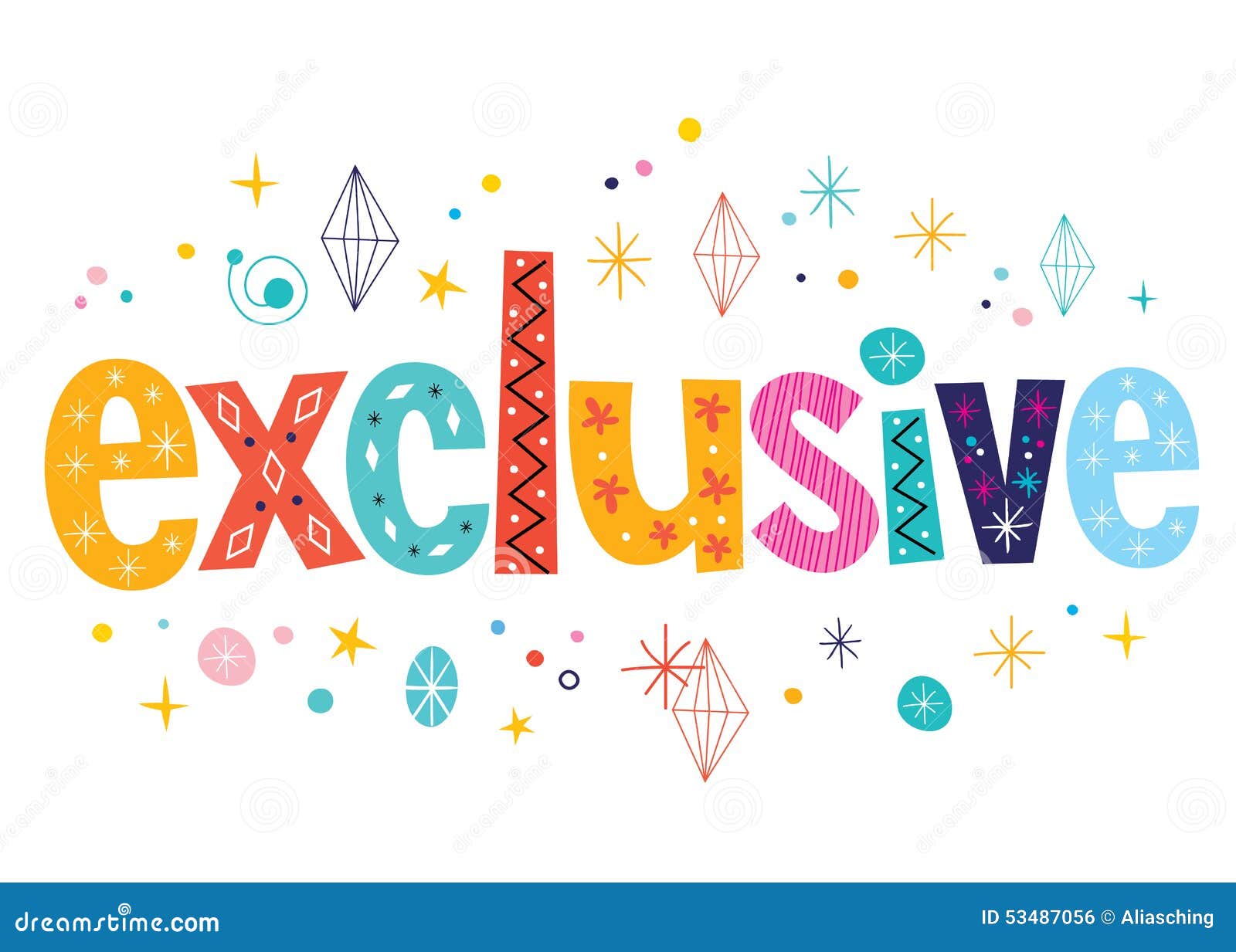 Exclusive stock vector. Illustration of type, word, offer - 53487056