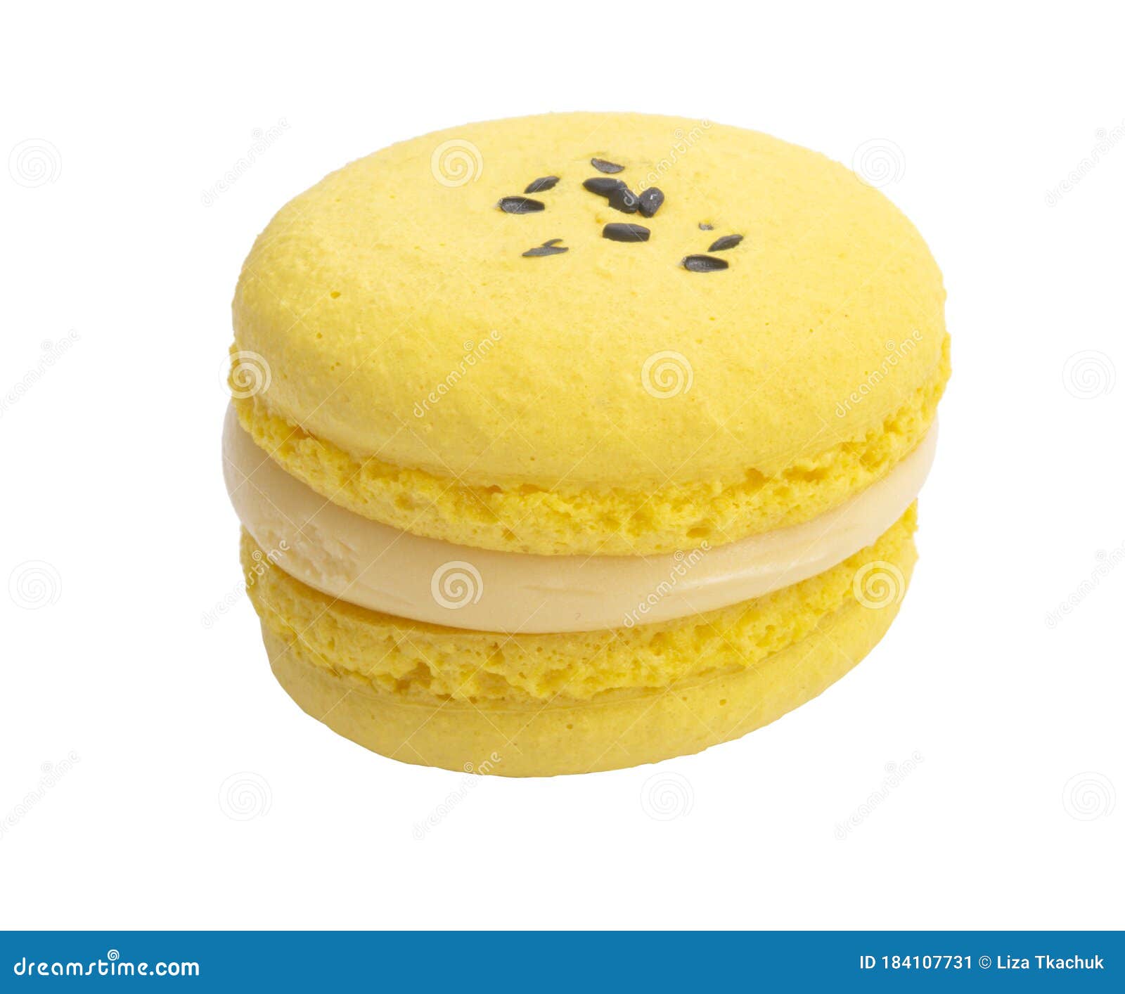 Exclusive Yellow Macaroon with Flavor Isolated on the White Stock Image ...