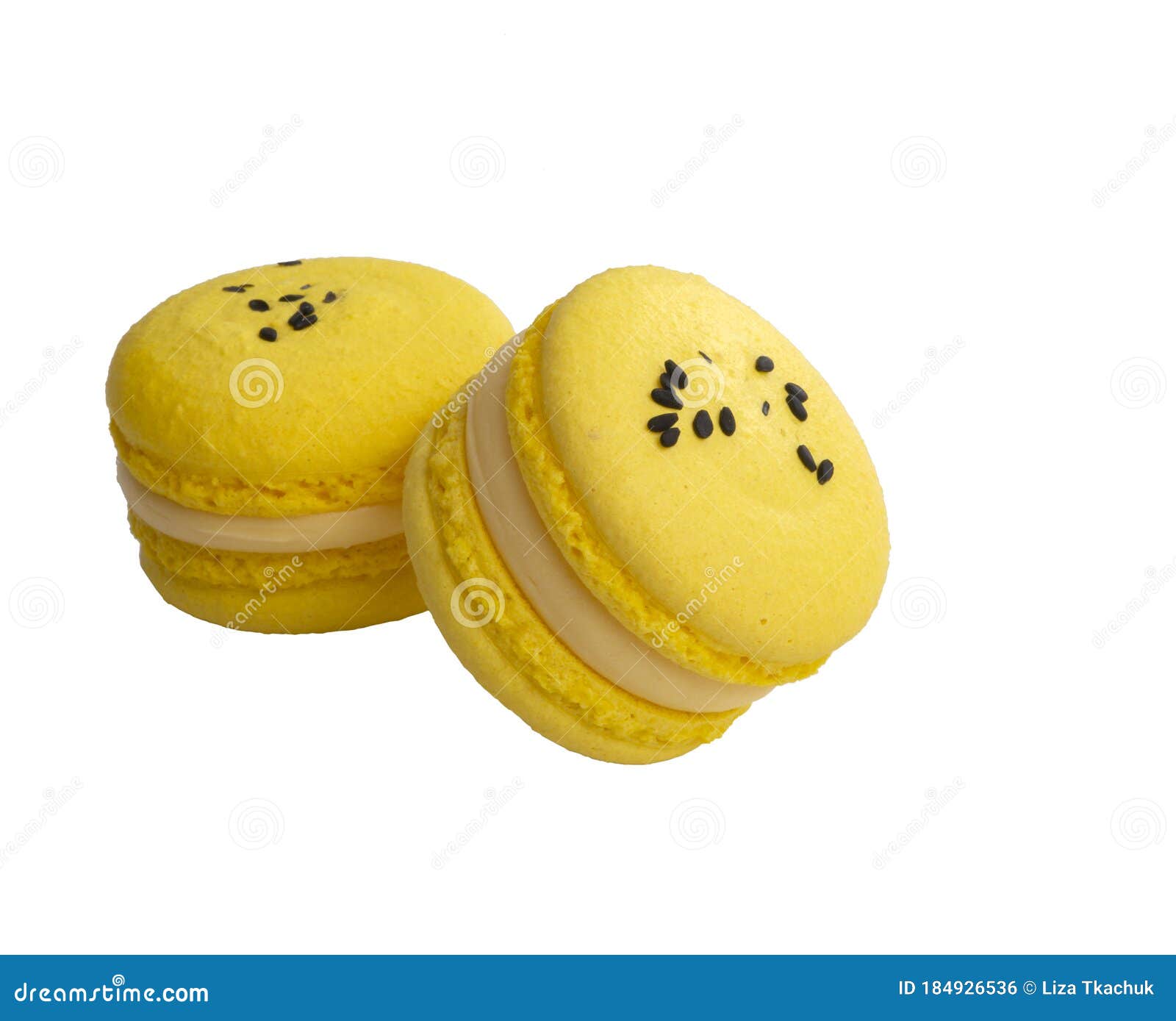Exclusive Yellow Macaroon with Flavor Isolated on the White Stock Photo ...
