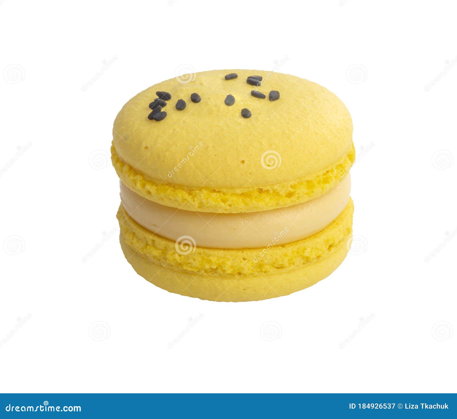 Exclusive Yellow Macaroon with Flavor Isolated on the White Stock Image ...