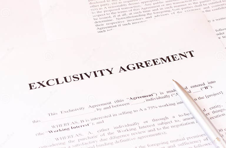 Exclusivity Agreement Form with Pen Stock Photo - Image of finance ...