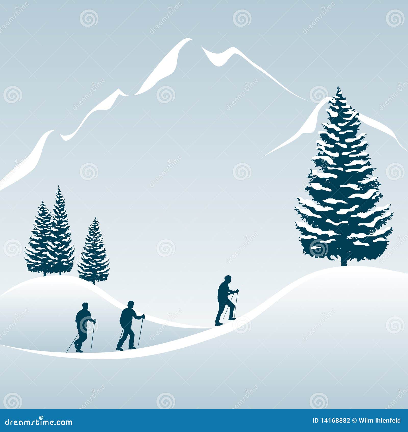 Excursion De Marche En Hiver Illustration de Vecteur - Illustration du ...