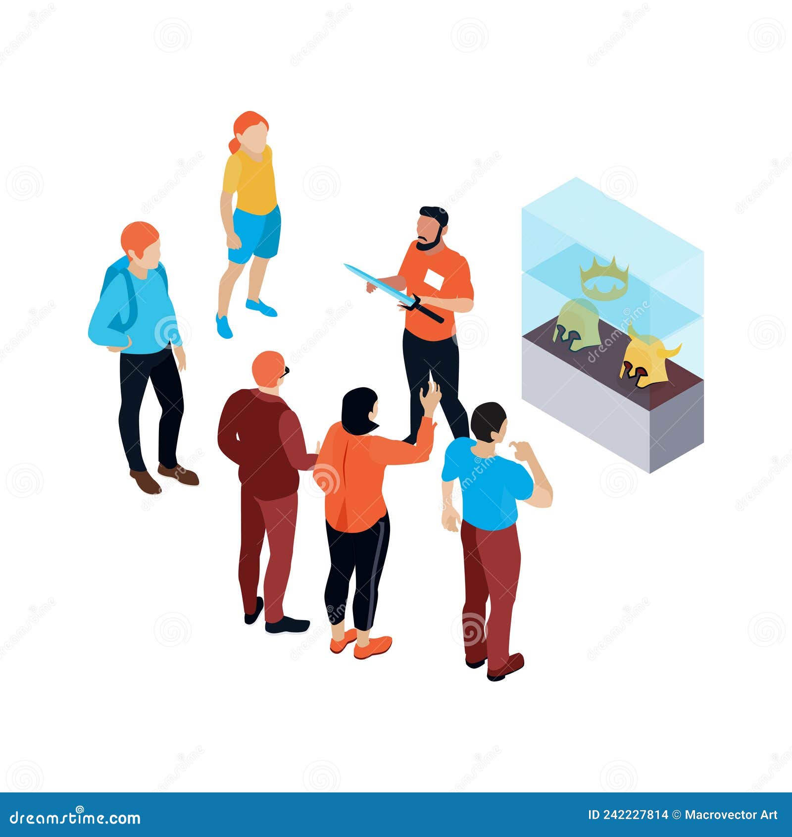 Excursion Isometric Illustration Stock Vector - Illustration of museum ...