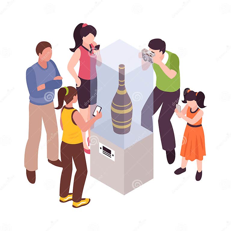 Excursion Guide Isometric Composition Stock Vector - Illustration of ...