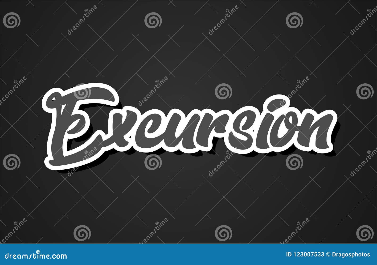 Excursion Hand Writing Word Text Typography Design Logo Icon Stock ...