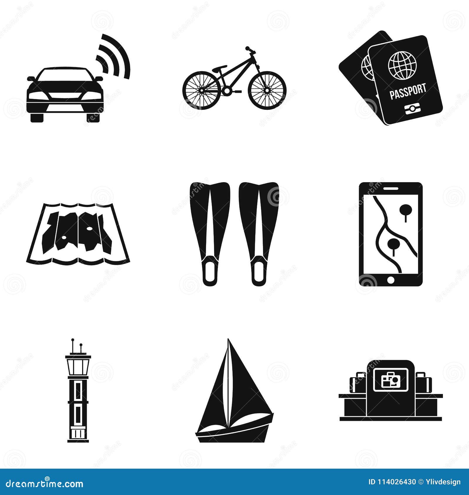 Excursion Icons Set, Simple Style Stock Vector - Illustration of simple ...
