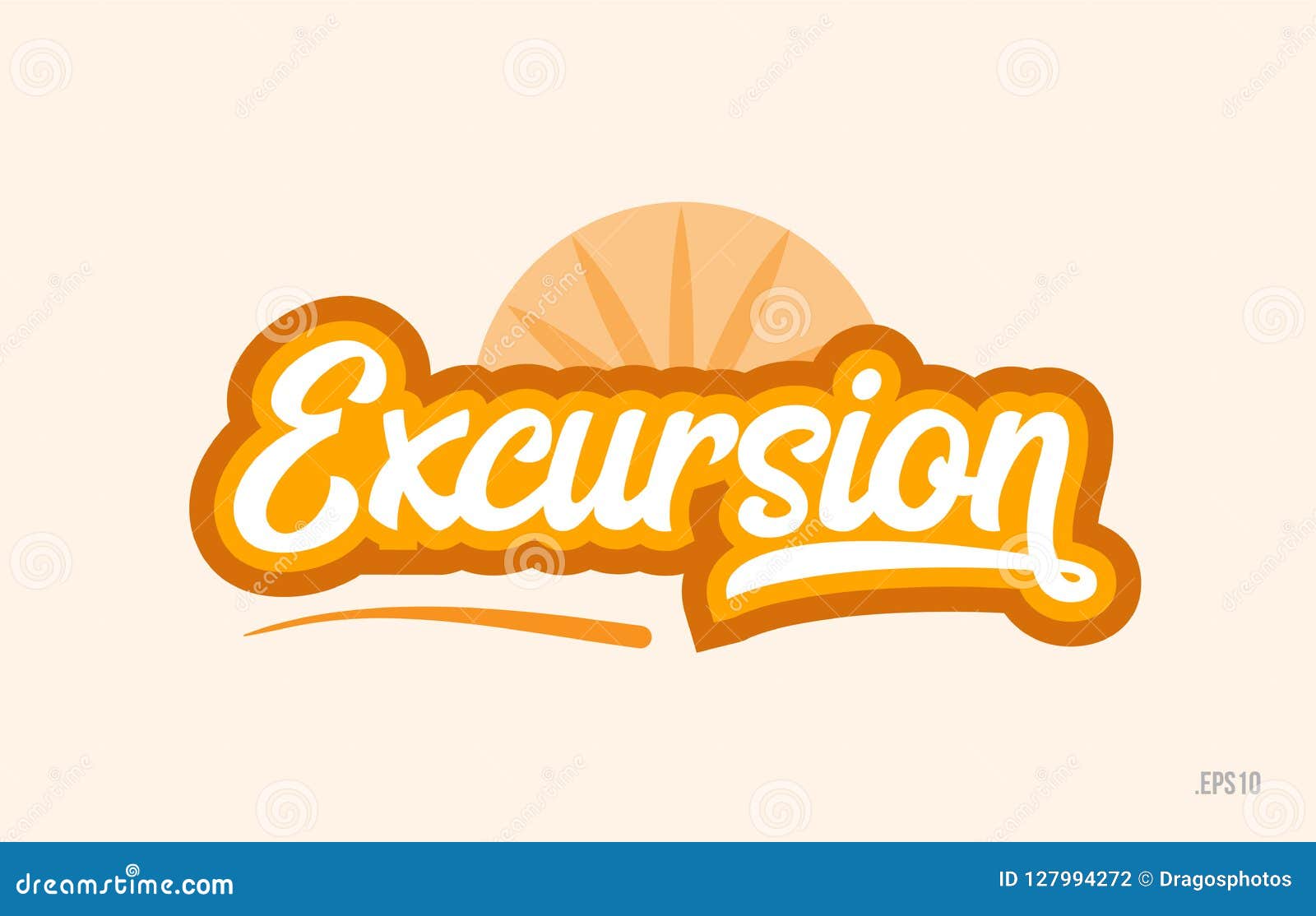 Excursion Orange Color Word Text Logo Icon Stock Vector - Illustration ...