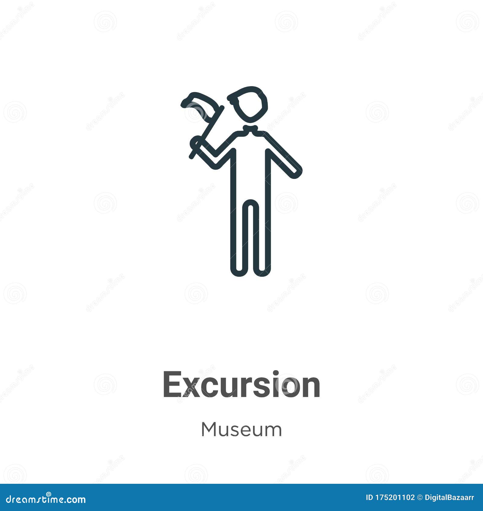 Excursion Outline Vector Icon. Thin Line Black Excursion Icon, Flat ...