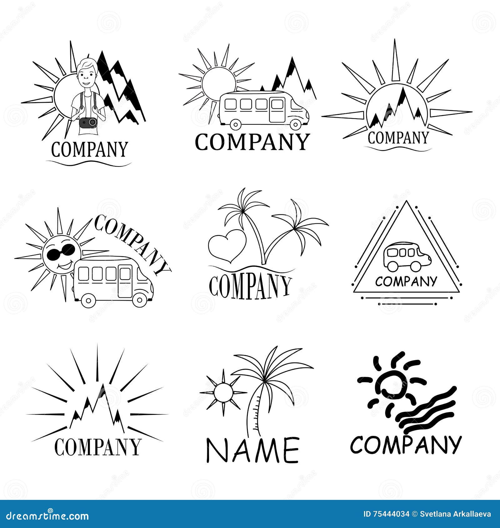 Excursion Set, Summer, Sea, Excursions Logo in EPS 10 Stock ...