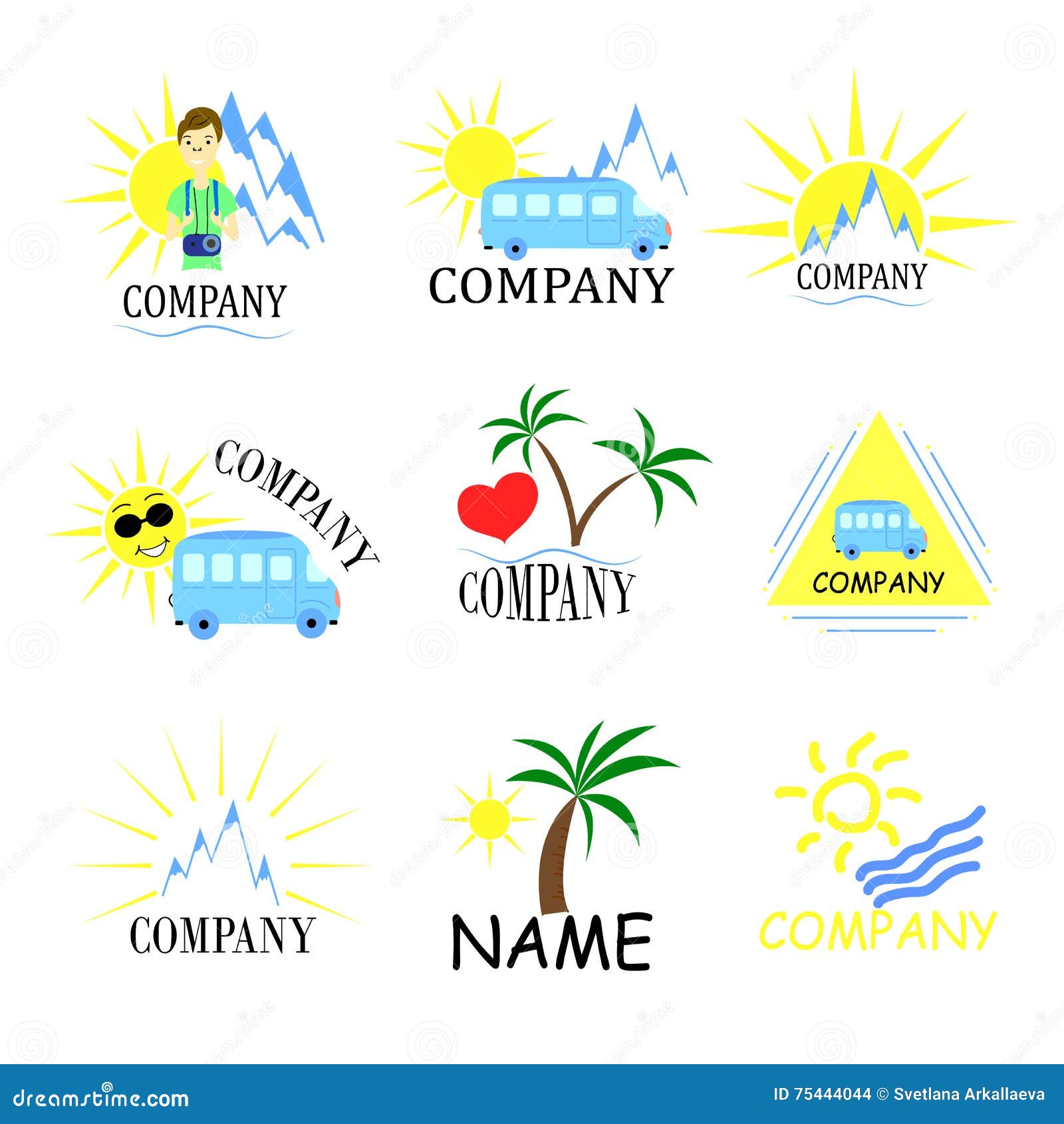 Excursion Set, Summer, Sea, Excursions Logo in EPS 10 Stock ...