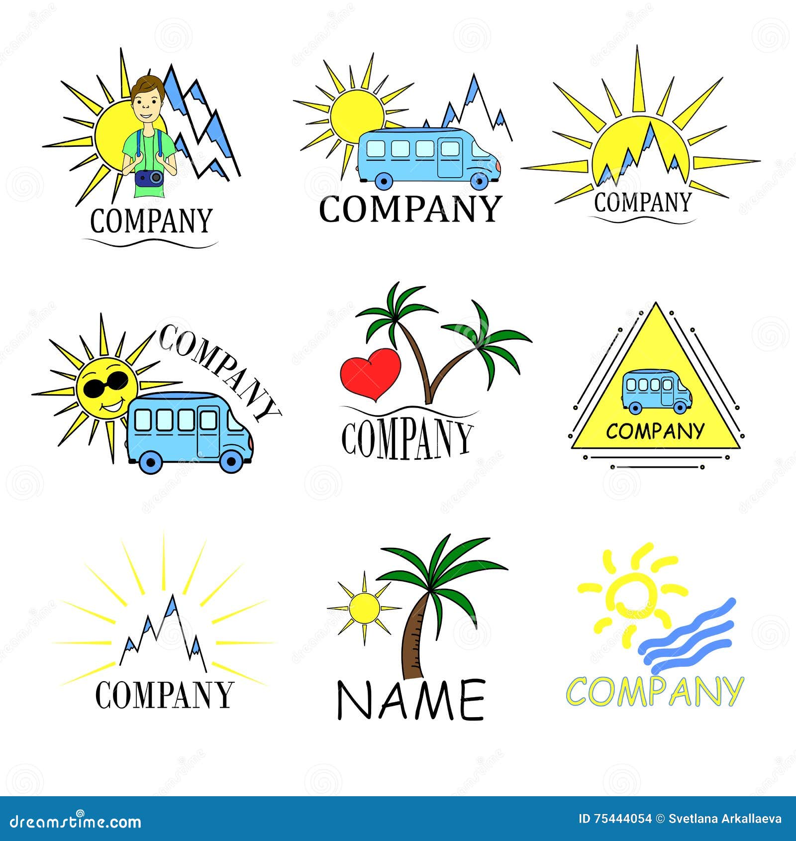 Excursion Set, Summer, Sea, Excursions Logo in EPS 10 Stock ...