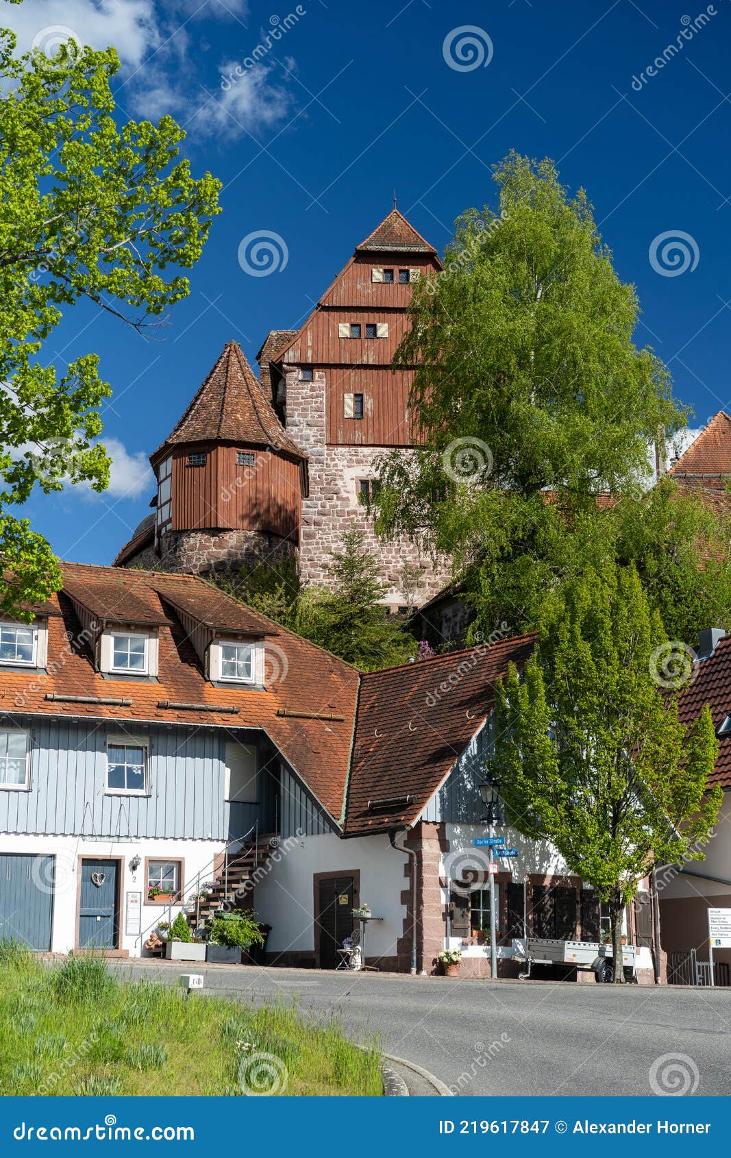 Half Timber Castle in Black Forest Stock Image - Image of construction ...