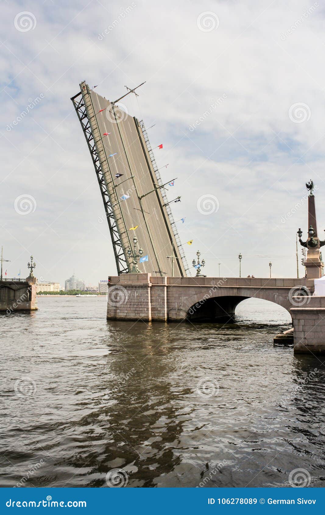 Raised Span of the Trinity Bridge. Stock Image - Image of bridge, urban ...