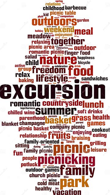 Excursion word cloud stock vector. Illustration of outdoors - 274154469