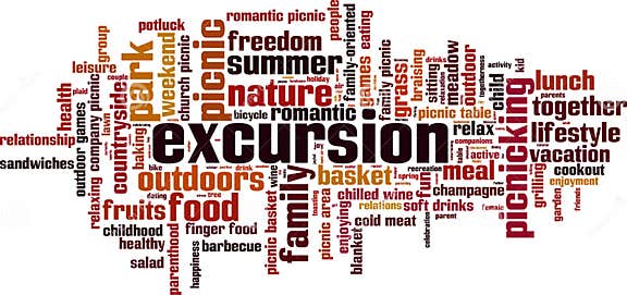 Excursion word cloud stock vector. Illustration of nature - 168064619