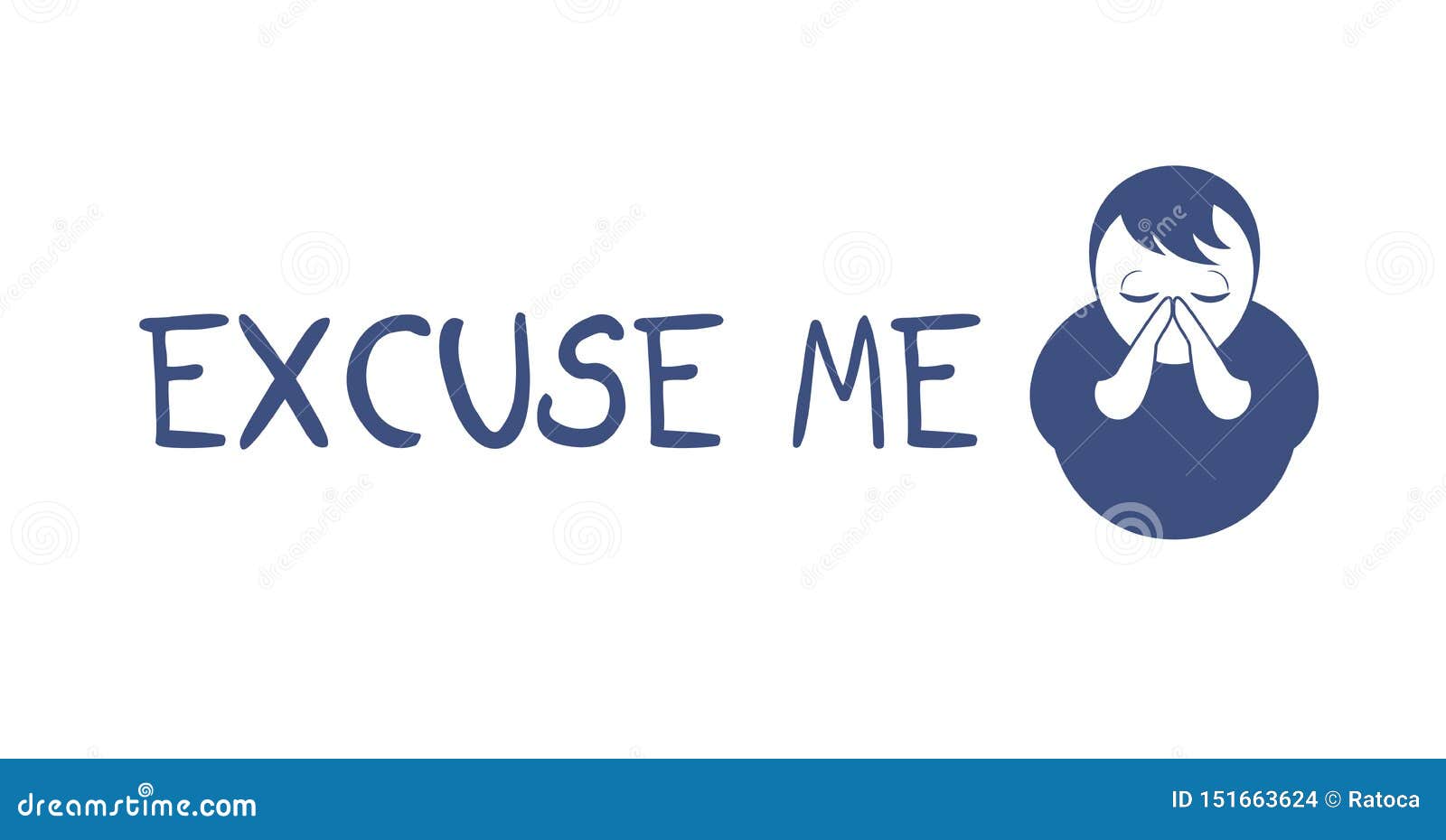Excuse me message stock vector. Illustration of portrait - 151663624