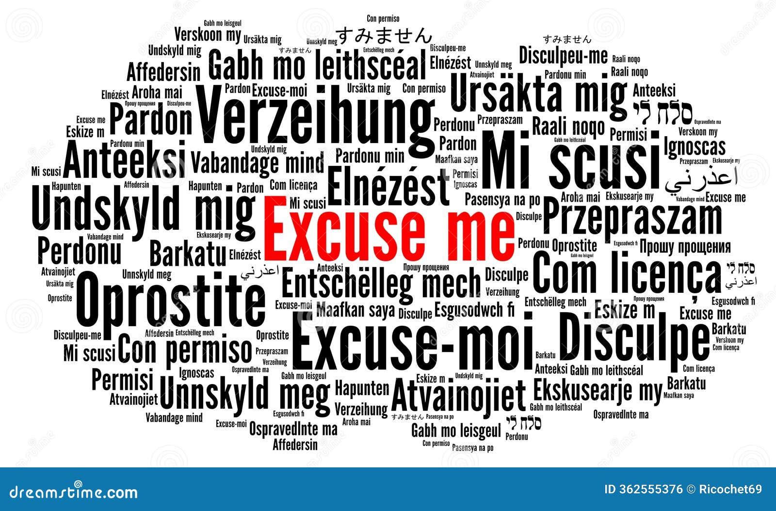 Excuse Me Word Cloud In Different Languages Royalty-Free Illustration ...
