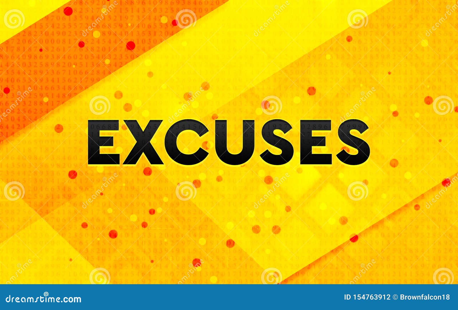 Excuses Abstract Digital Banner Yellow Background Stock Illustration ...