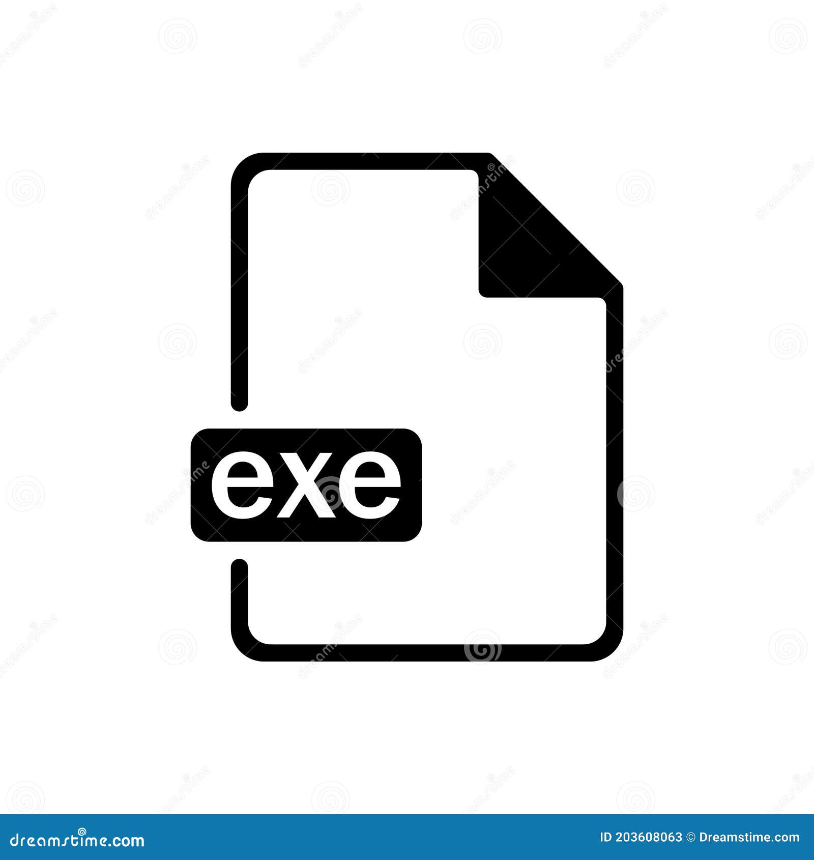 Exe Document Outline Icon. Symbol, Logo Illustration for Mobile Concept ...
