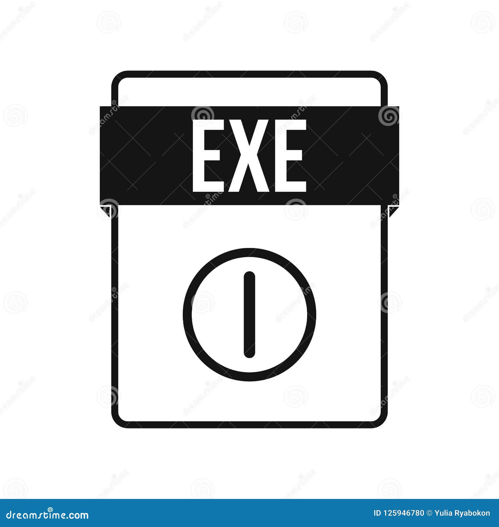 EXE File Icon, Simple Style Stock Illustration - Illustration of ...