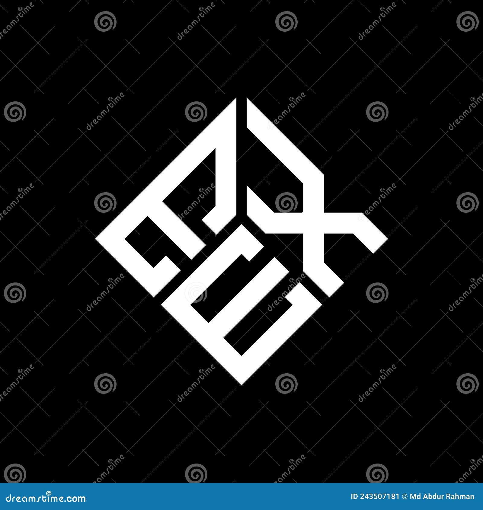 EXE Letter Logo Design on Black Background. EXE Creative Initials ...
