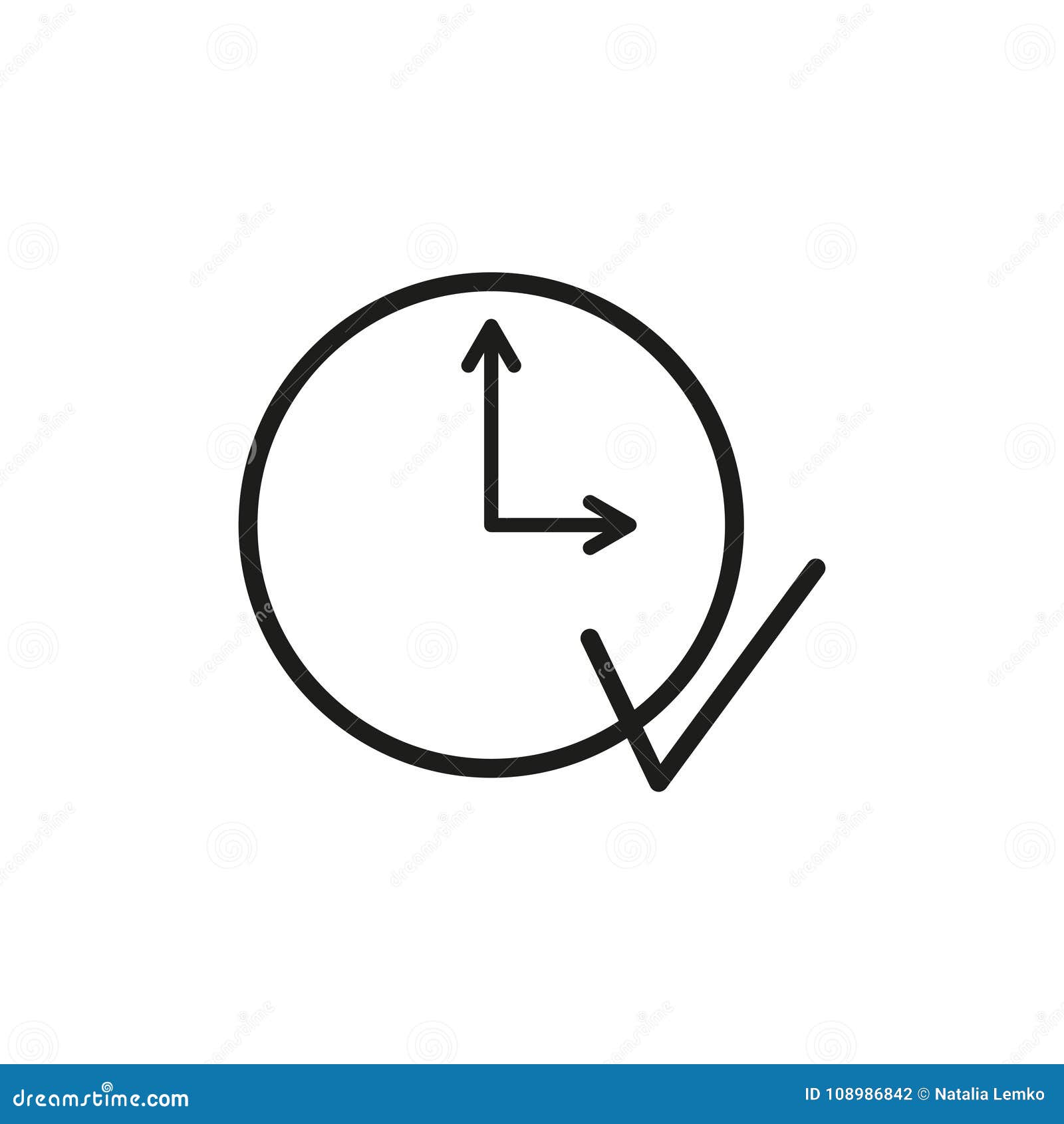 Execute clock work icon stock vector. Illustration of glance - 108986842