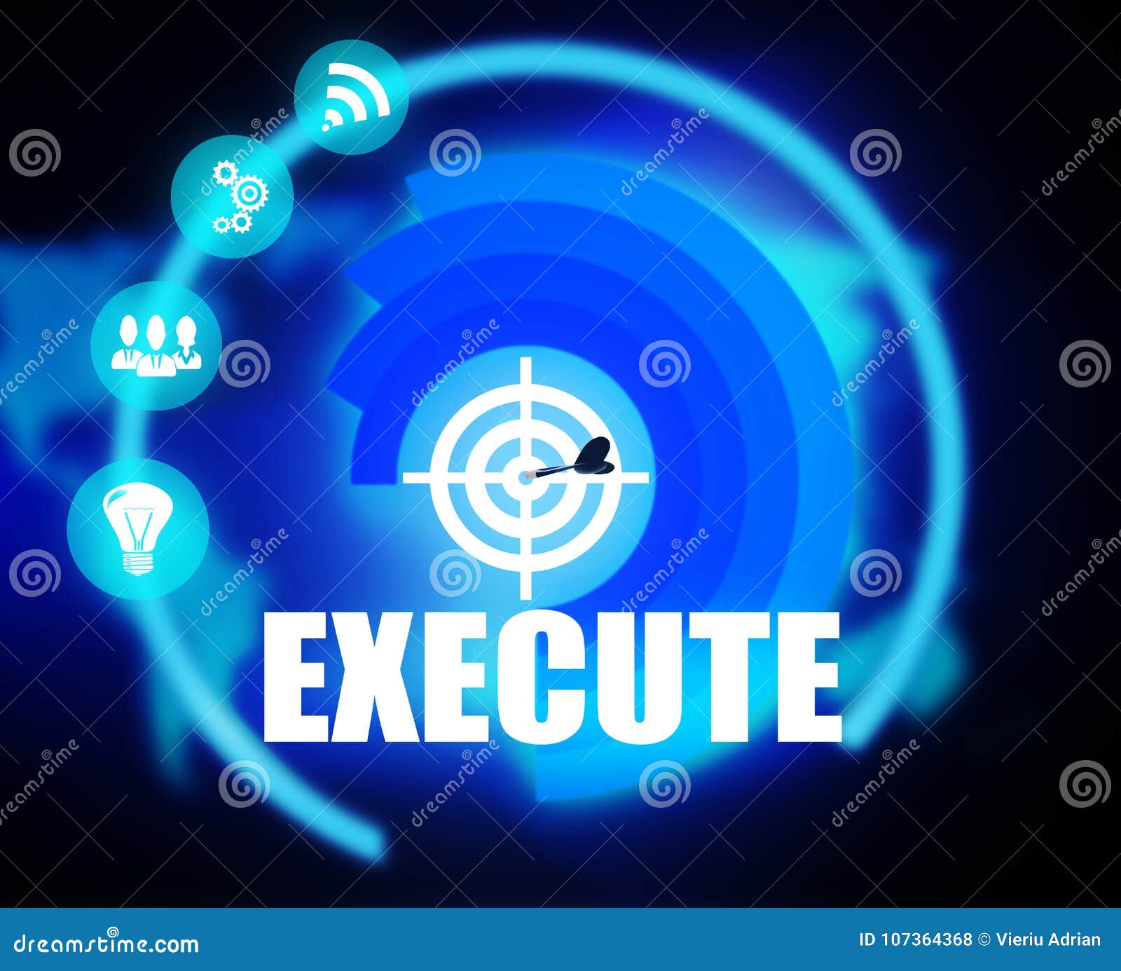 Execute Concept Plan Graphic Stock Illustration - Illustration of ...