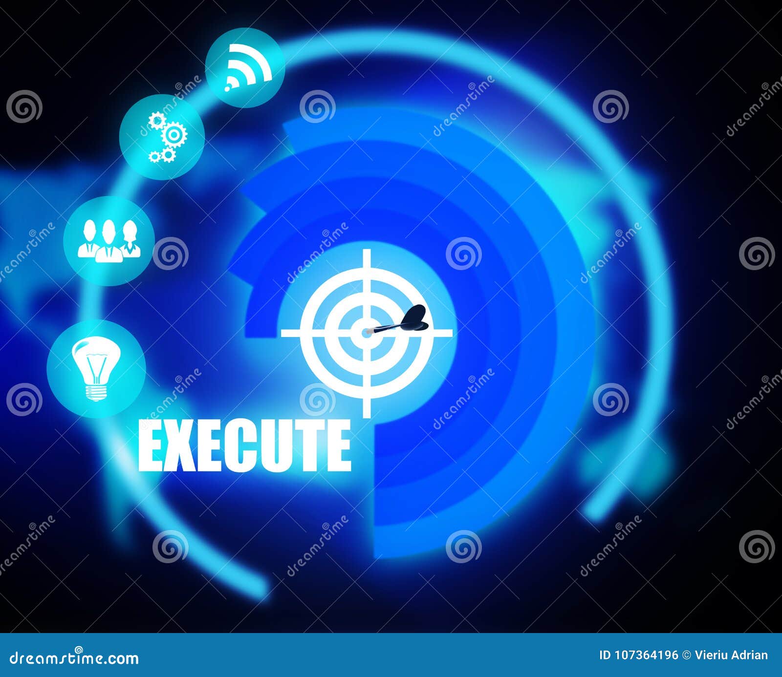 Execute Concept Plan Graphic Stock Illustration - Illustration of ...