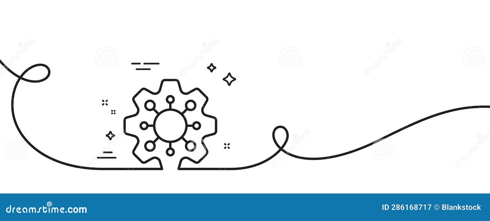 Execute Line Icon. Maintenance Service Sign. Continuous Line with Curl. Vector Stock Vector ...