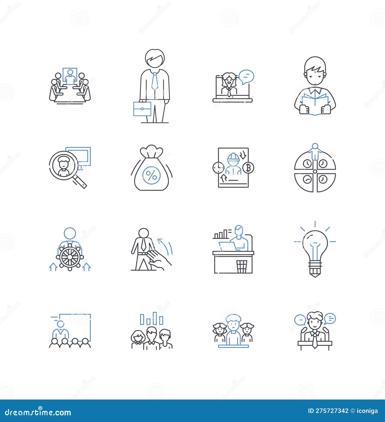 Execution Capacity Line Icons Collection Productivity Efficiency Output Performance