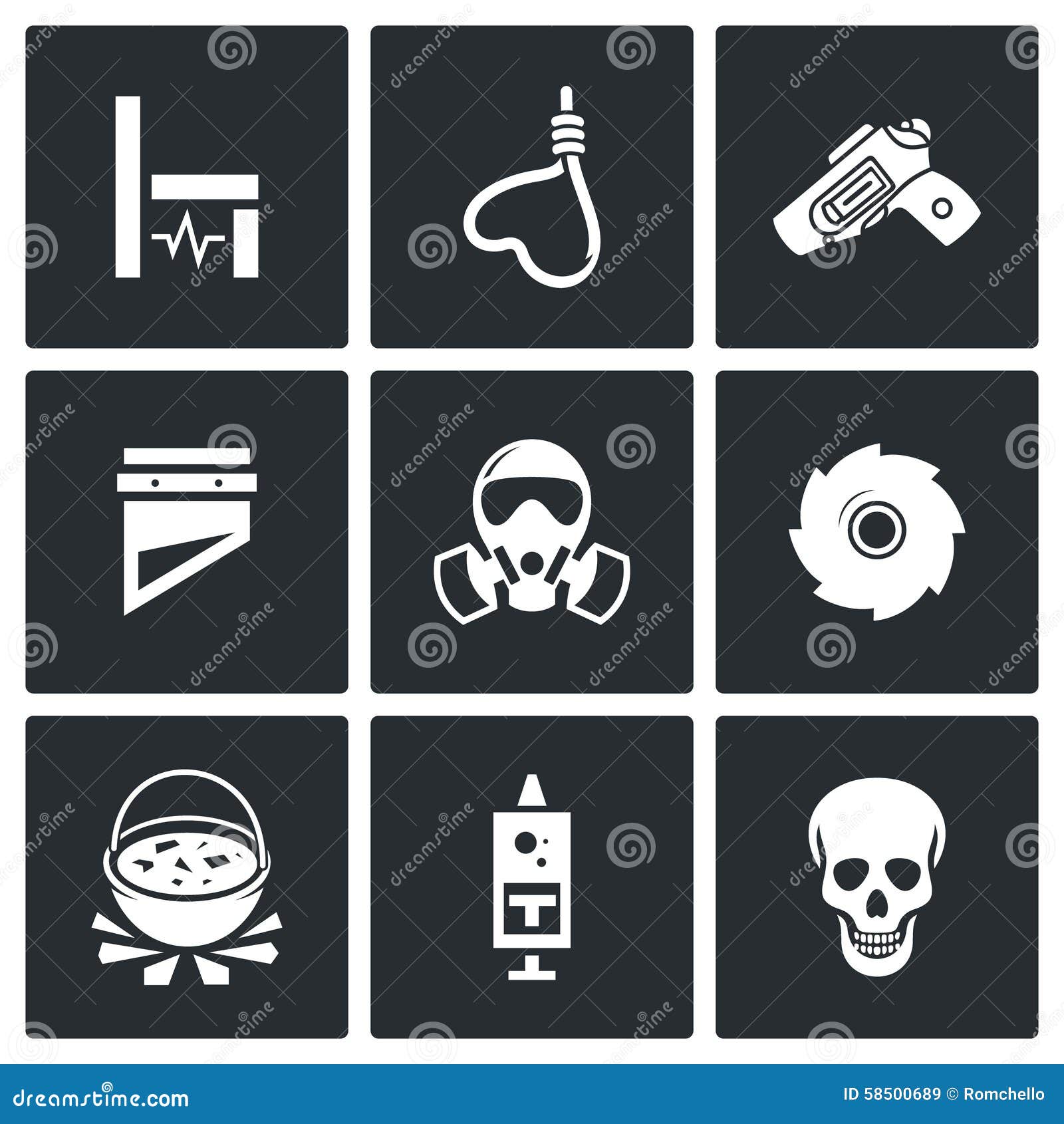 Execution Icons. Vector Illustration. Stock Illustration - Illustration ...