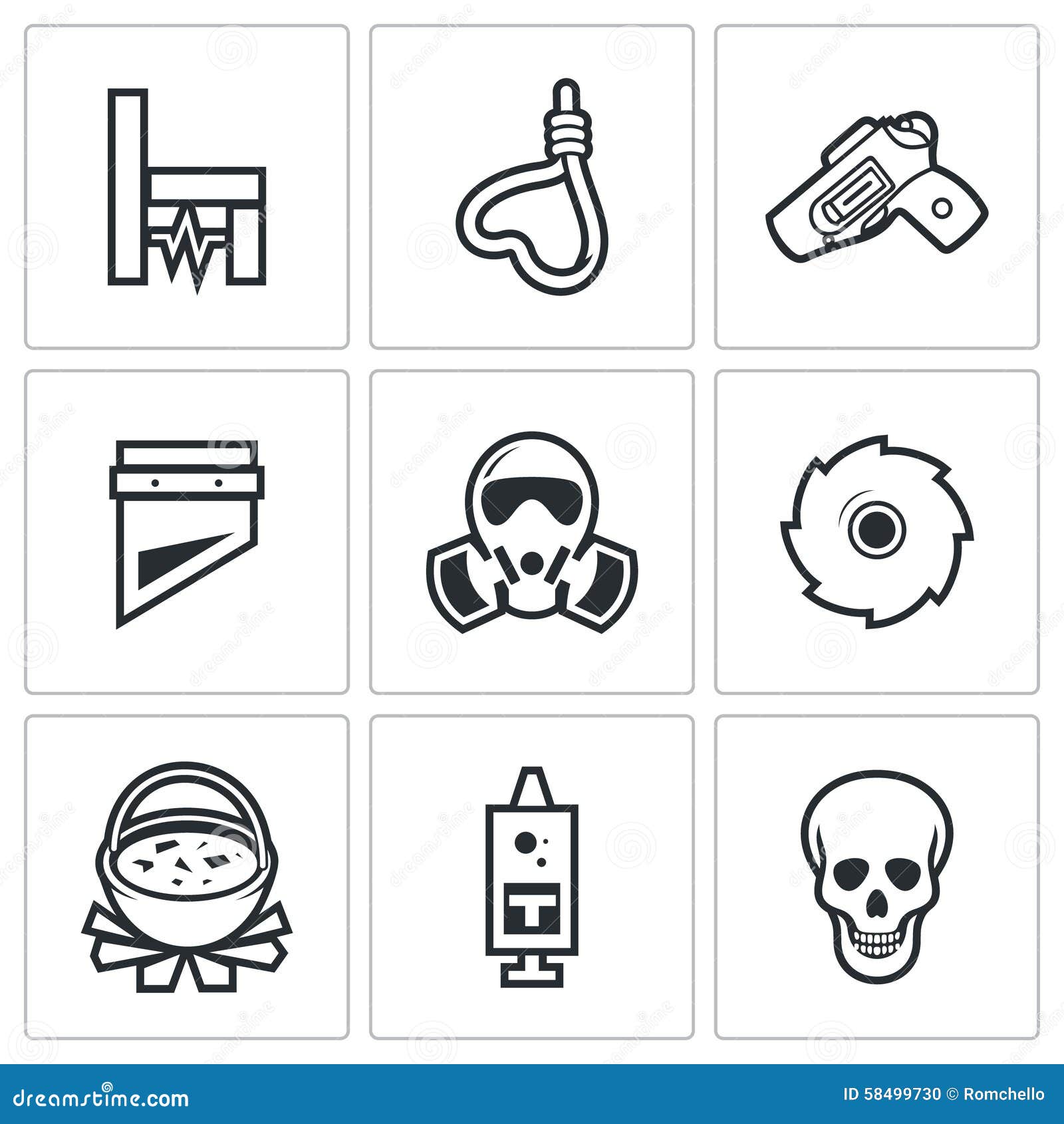 Execution Icons. Vector Illustration. Stock Illustration - Illustration ...