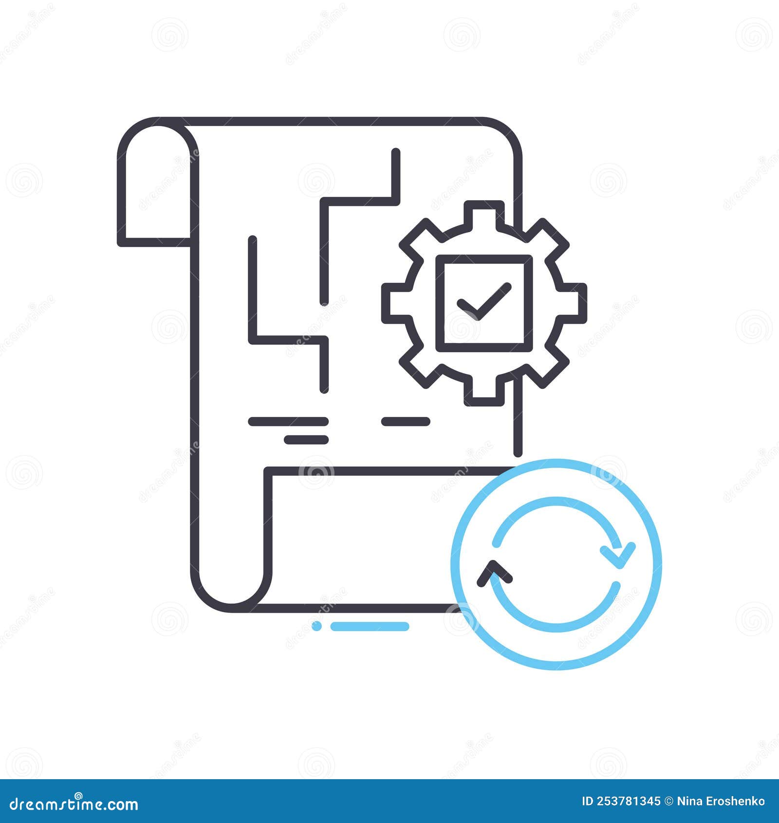 Execution Line Icon Outline Symbol Vector Illustration Concept Sign