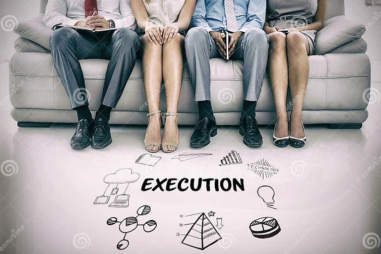 Composite Image of Execution Text Surrounded by Various Web Icons Stock ...