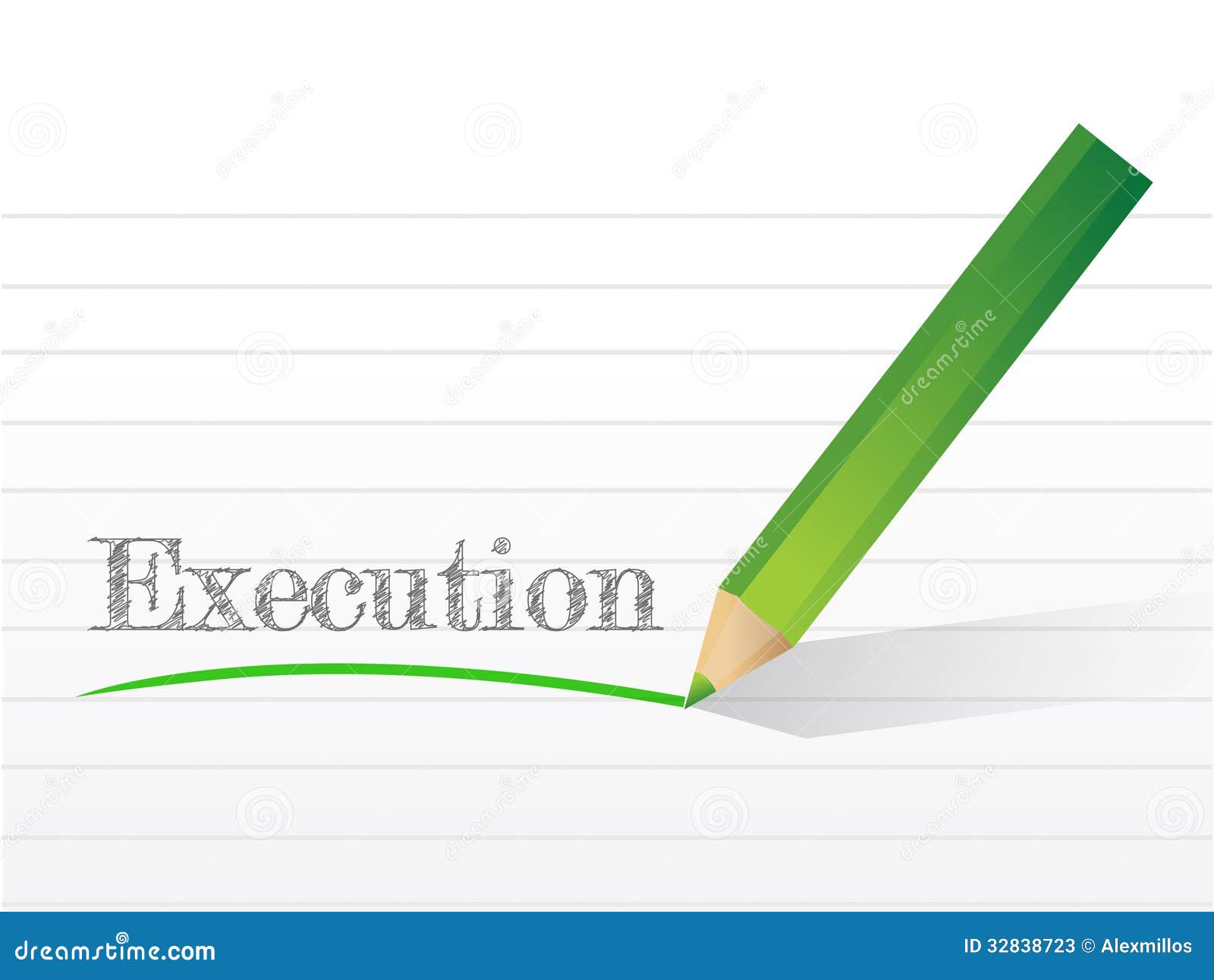 Execution Written on a Notepad Paper. Illustration Stock Illustration ...