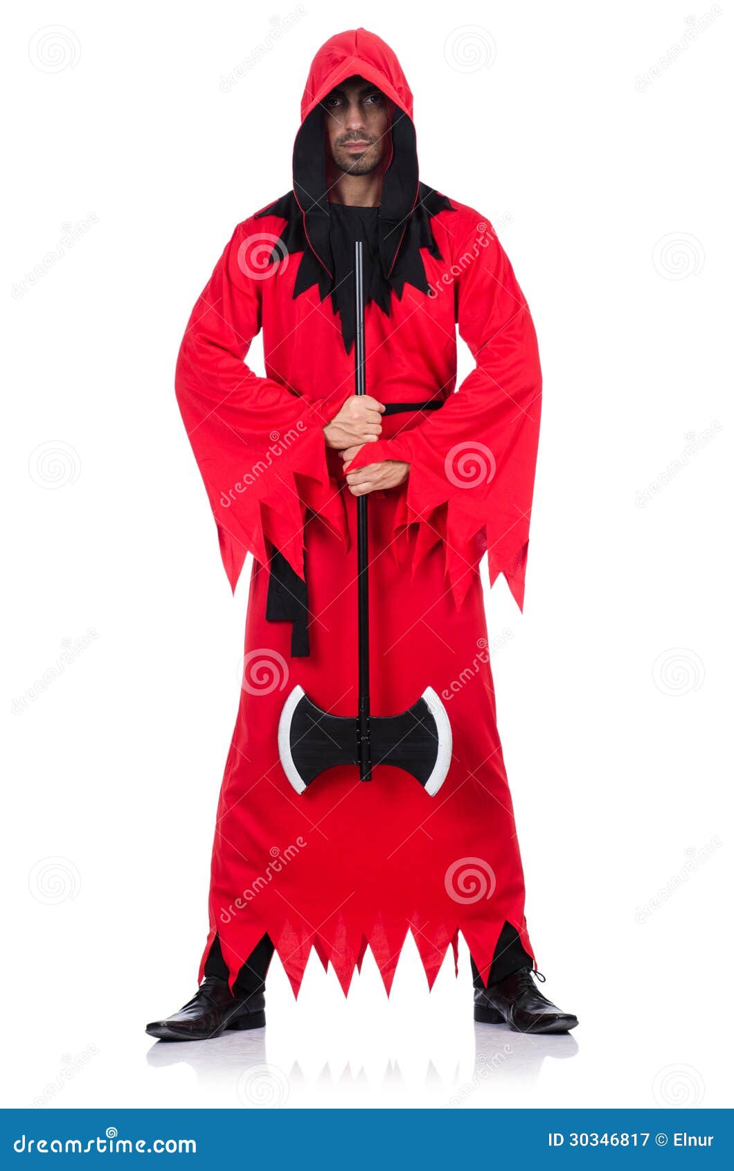 Executioner in Red Costume with Axe Stock Image - Image of isolated ...
