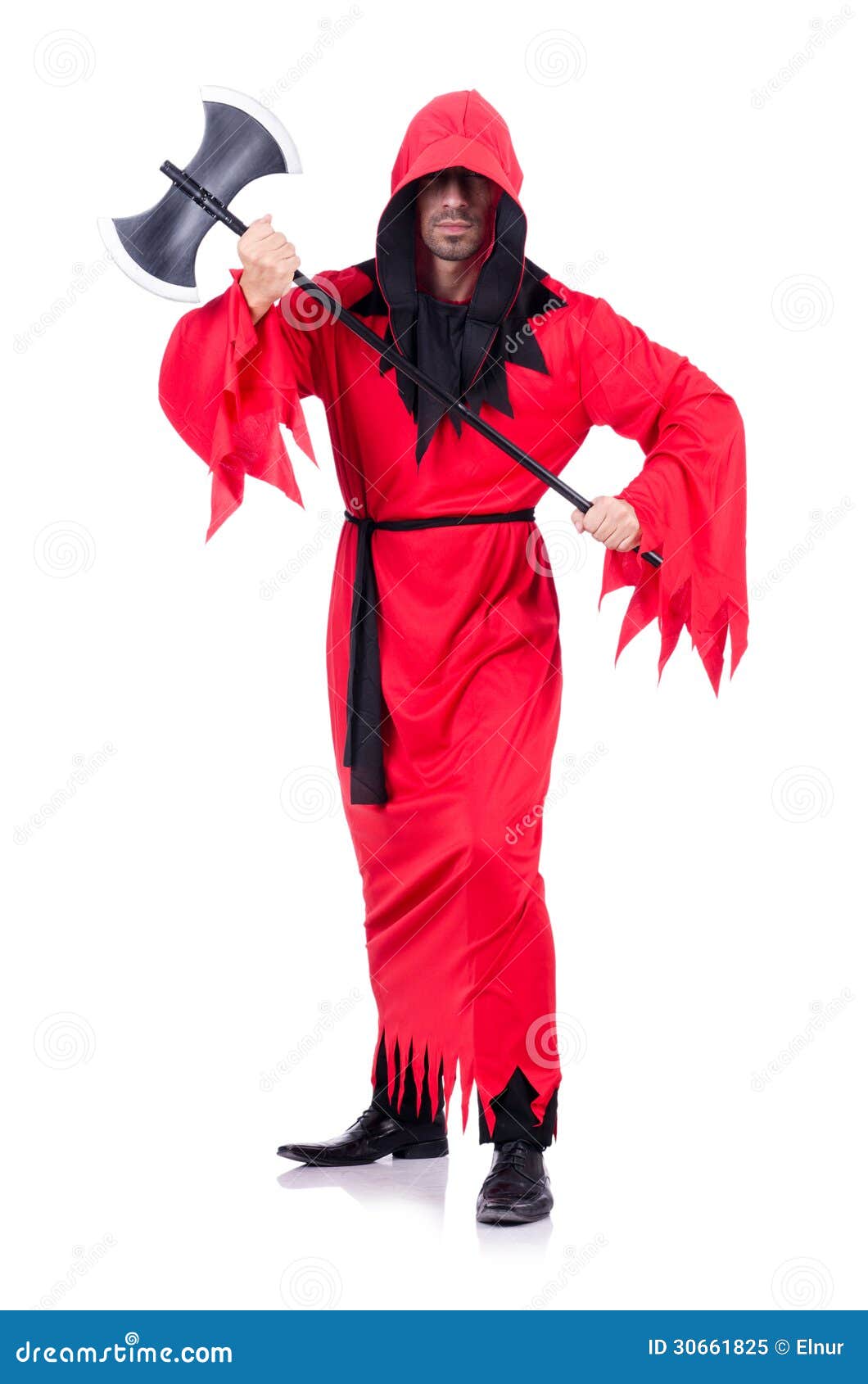 Executioner in Red Costume with Axe Stock Image - Image of metal ...