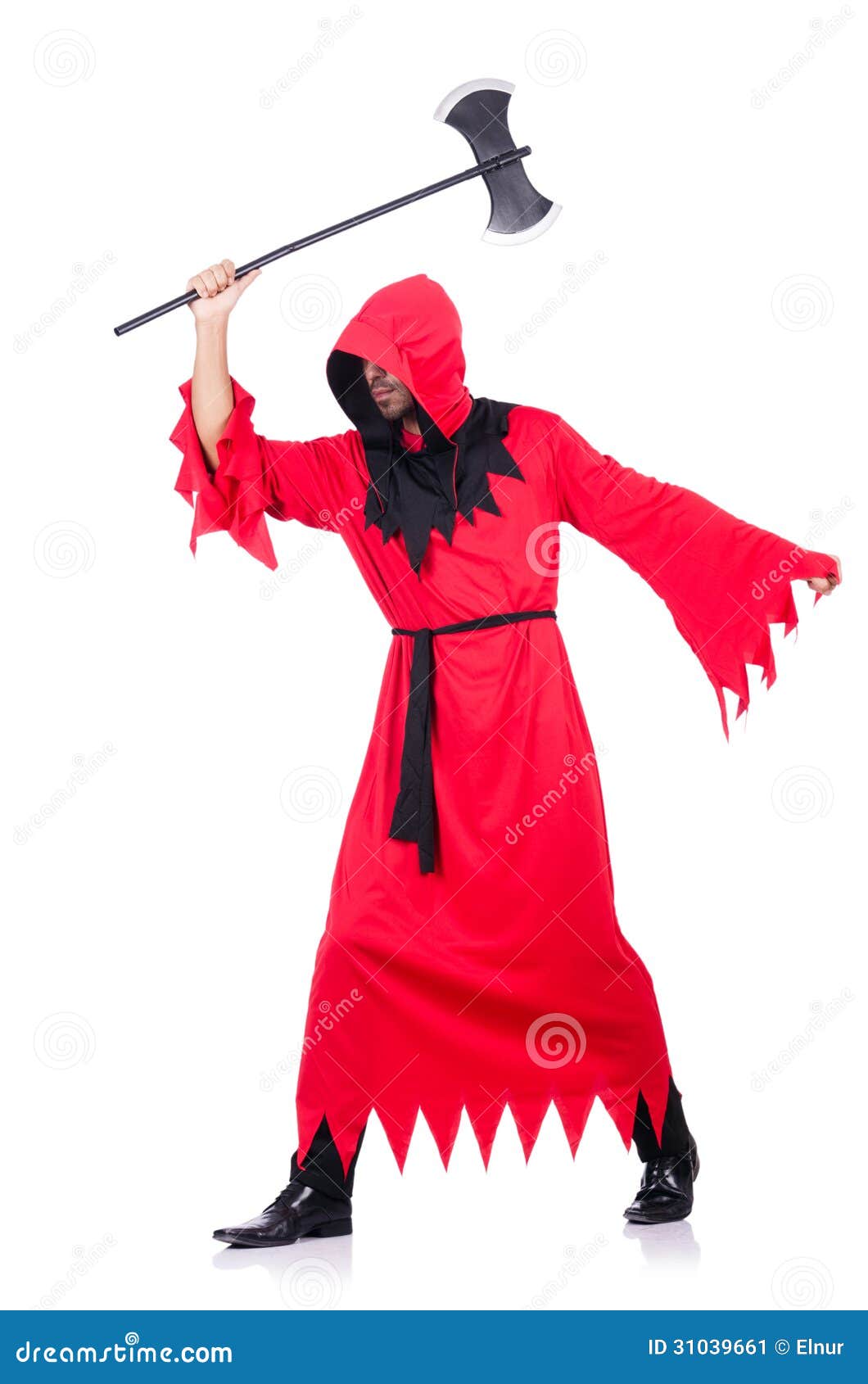 Executioner in Red Costume with Axe Stock Image - Image of executor ...