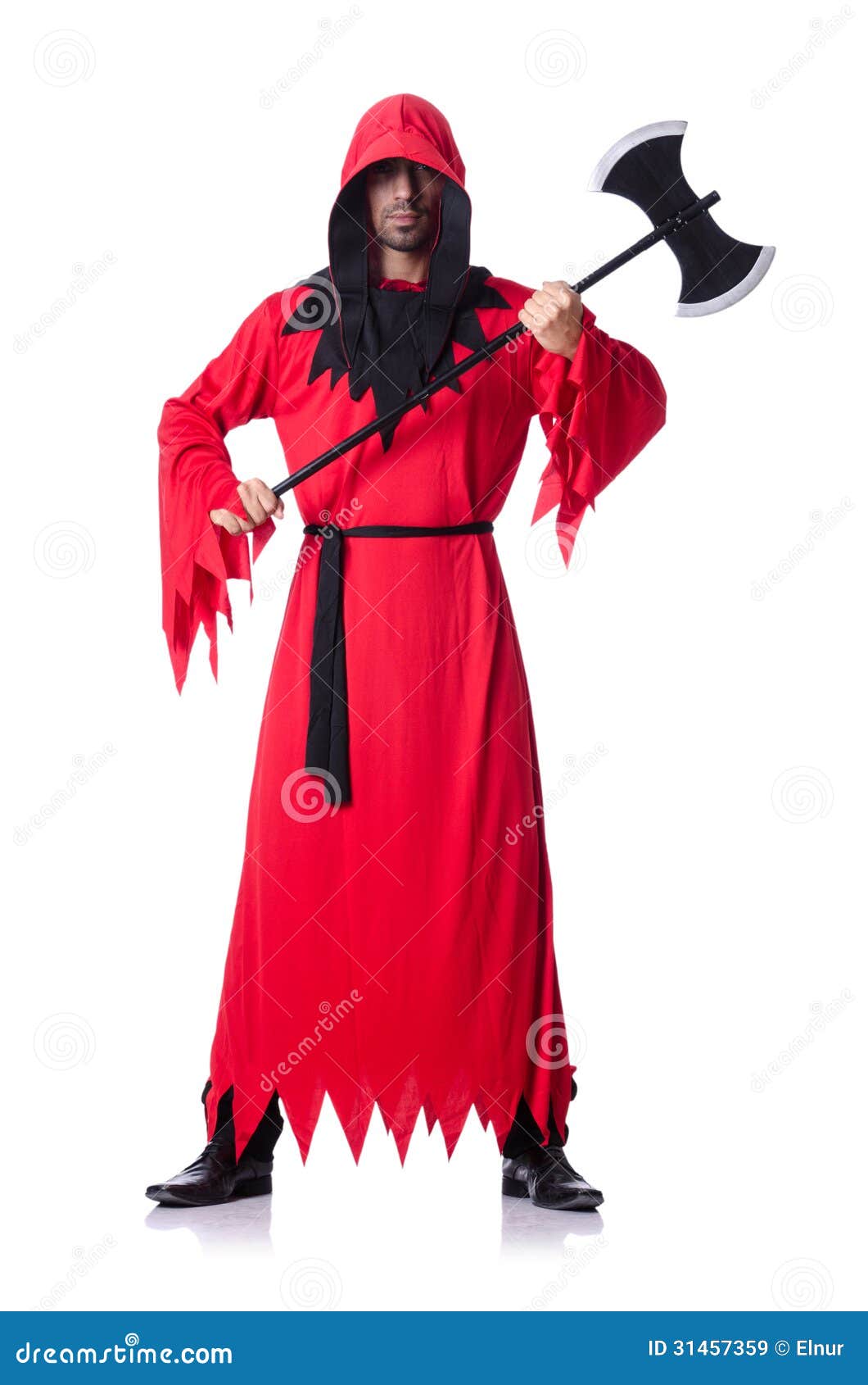 Executioner in Red Costume with Axe Stock Image - Image of costume ...