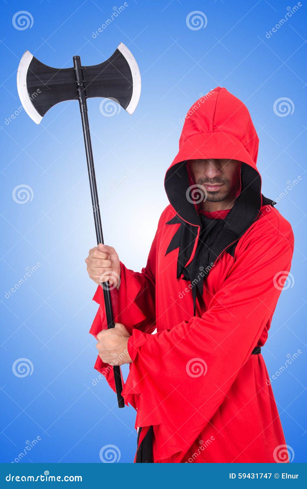 Executioner in Red Costume with Axe on White Stock Image - Image of ...